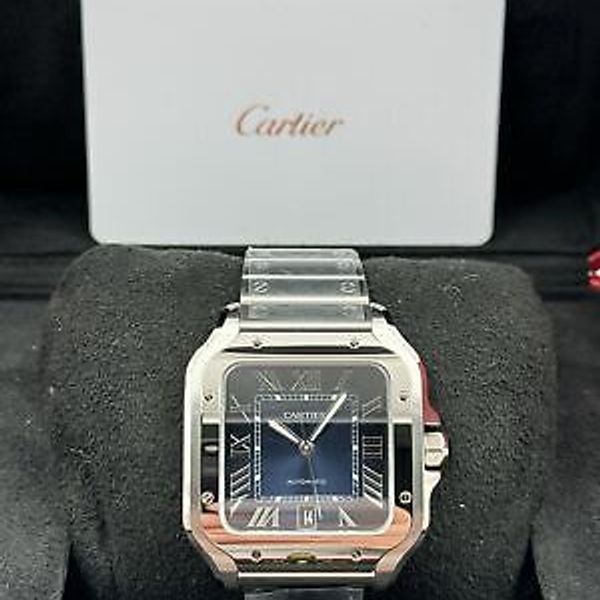 Cartier Santos Blue Dial Large Size WSSA0071 Unworn 2024 | WatchCharts ...
