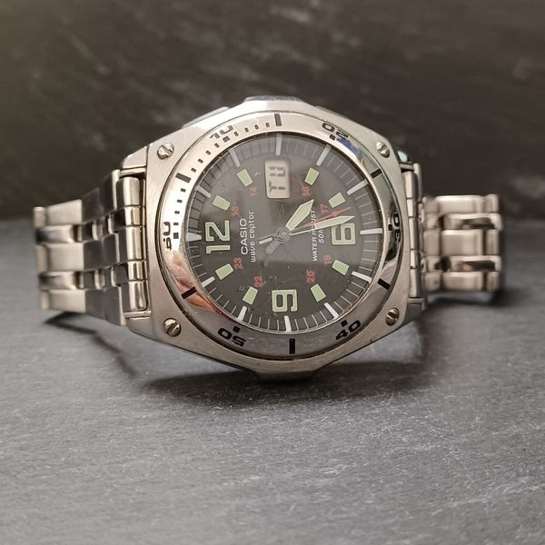 Casio Wave Ceptor Watch Men's Broken for Parts or Repair Boxed ...