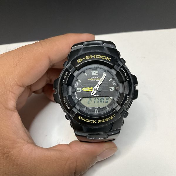 Casio Men's G-Shock Analog/Digital Black Resin Band Alarm Watch G100 ...