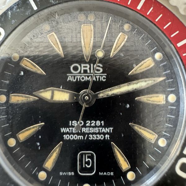 oris mens TTI 633-7541 Titanium Automatic Dive Watch 1000m 3330ft ...