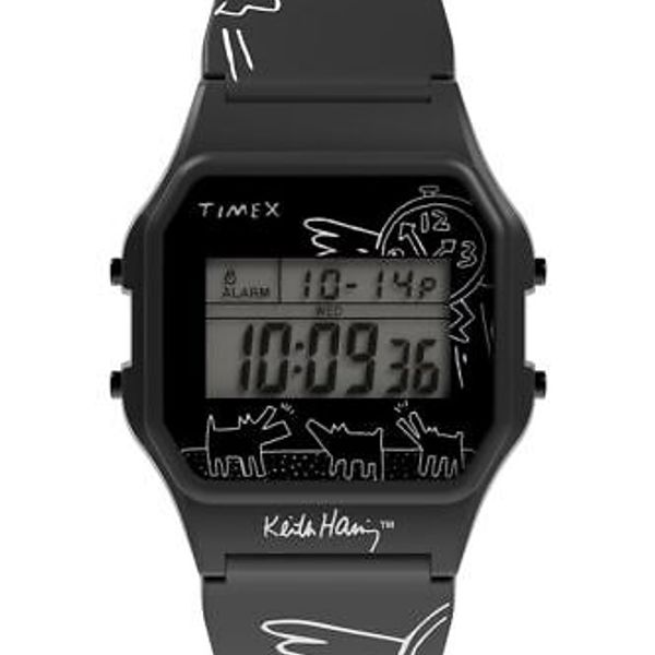Timex Black Mens Digital Watch Keith Haring X T80 TW2W25500 ...