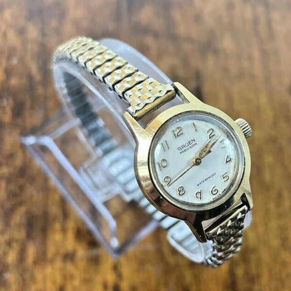 Gruen Precision Swiss Movement Womens Watch Gold Tone Mechanical Wind ...
