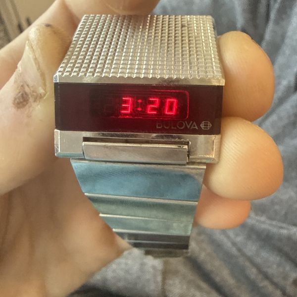 Vintage Bulova Computron LED Wrist Watch Working With New Battery ...