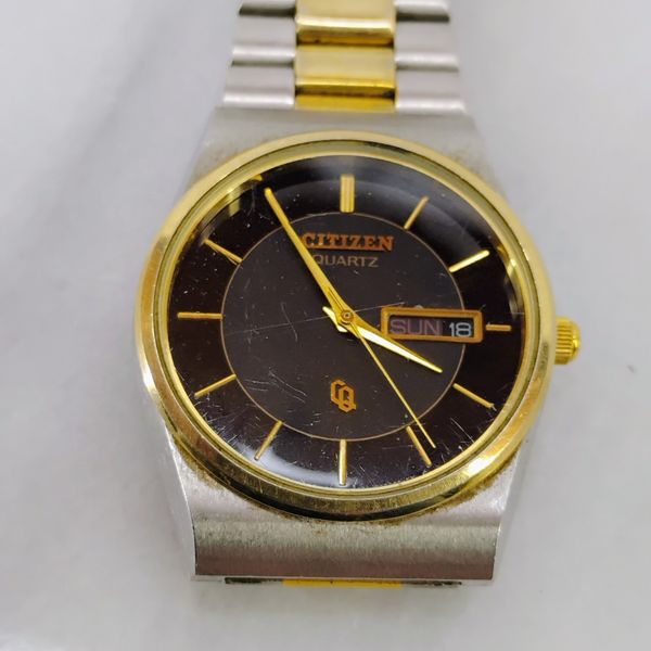 Vintage Citizen Quartz CQ Gold And Silver Tone Men's Day Date Watch ...