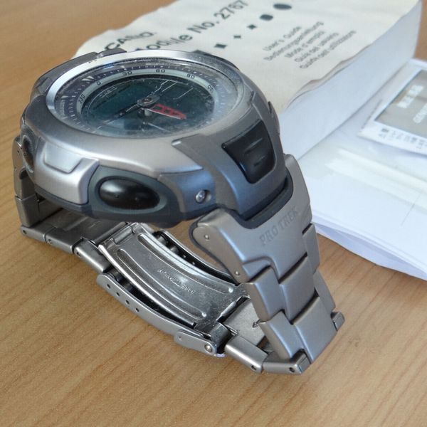 Casio Protrek PRG-60T Triple Sensor Solar Power Watch Titanium Strap Never Worn | WatchCharts ...