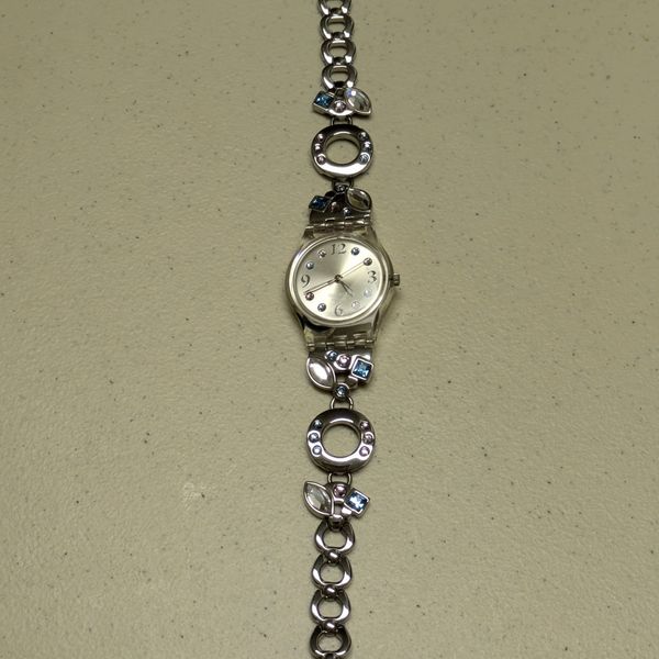 Swatch Watch LK292G Menthol Tone Crystal Bracelet â Working, plus Extra ...