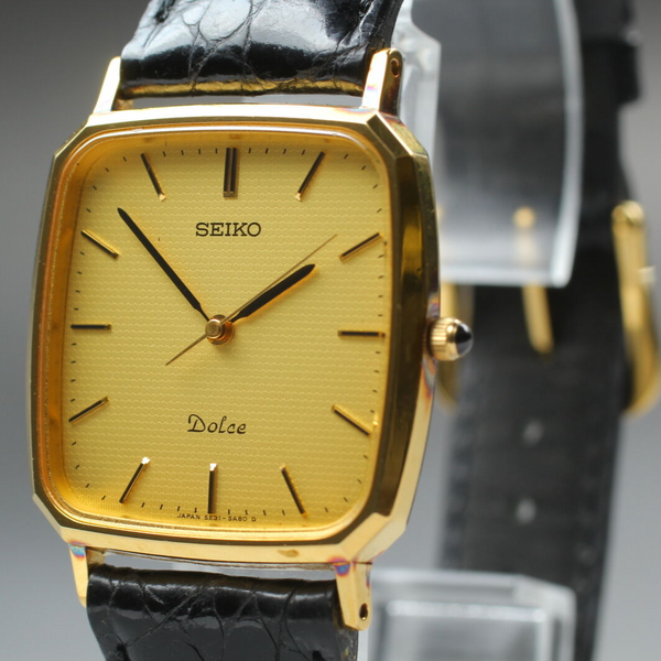 [Exc+5] Vintage SEIKO Dolce 5E31-5A80 Gold Square Men Watch Quartz From JAPAN | WatchCharts ...