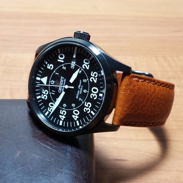 SOLD! FS: PVD Orient Automatic Aviator Flight - New Hirsch Strap ...