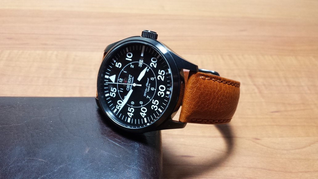 SOLD! FS: PVD Orient Automatic Aviator Flight - New Hirsch Strap ...