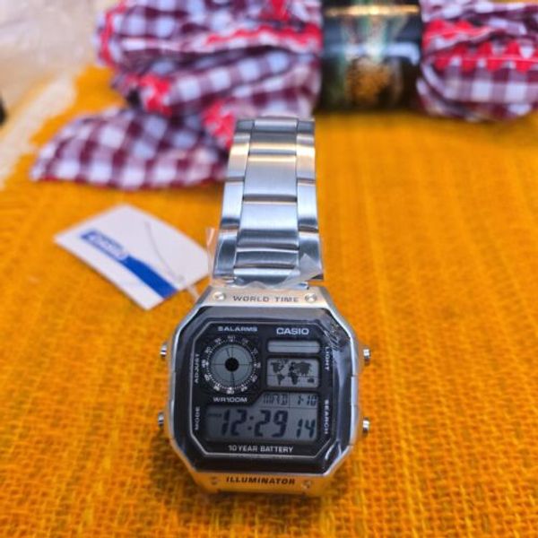 Casio AE1200WH Chronograph Watch World Time Silver Color | WatchCharts ...