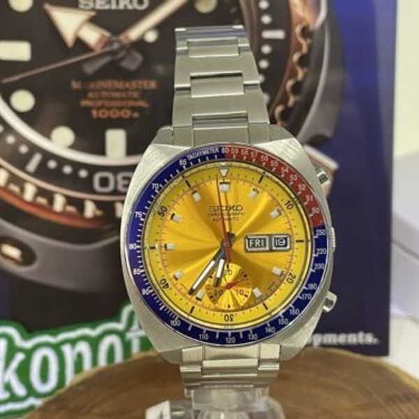 Seiko Pogue Golden Dial Men's Watch - 6139-6002 Space Watch Fully ...