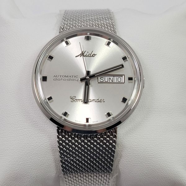 Mido Commander 1959 SWISS Automatic Day Date Mesh Band Men's Watch ...