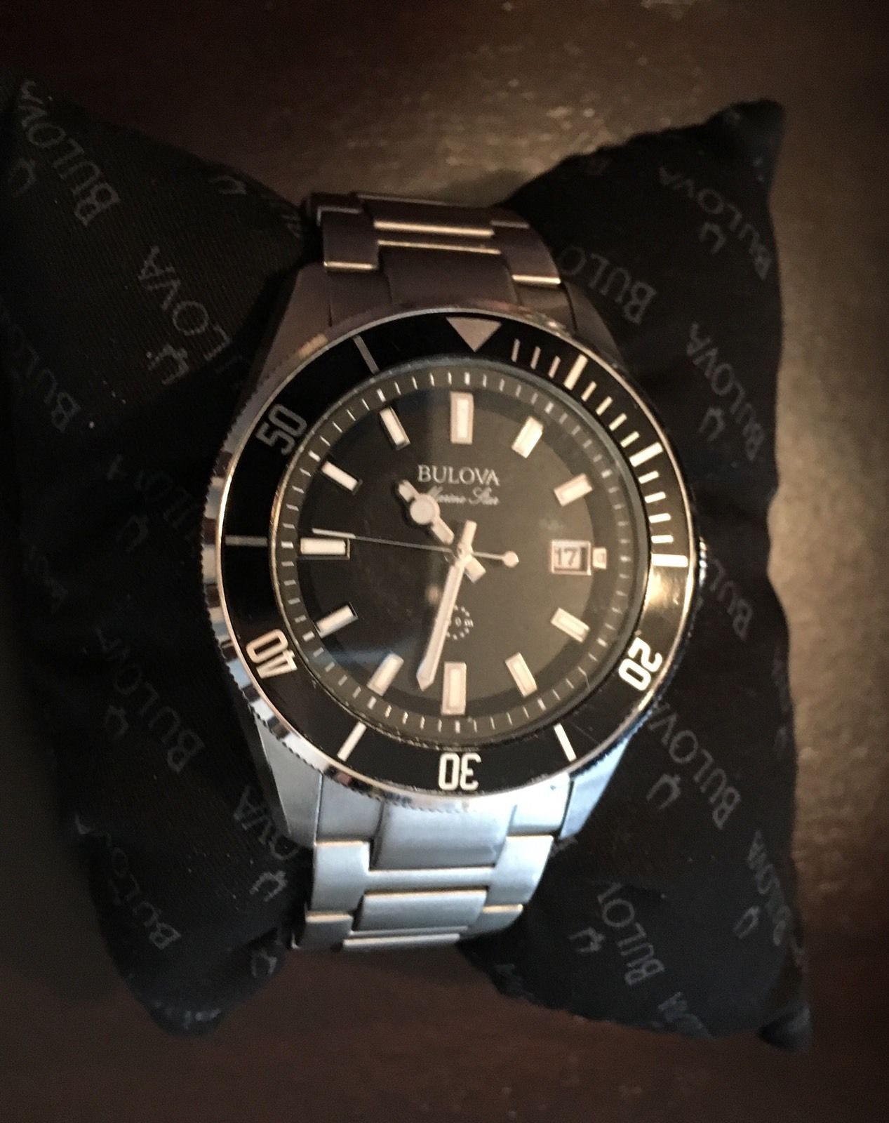 ####SOLD### Bulova Marine Star 98B203 Stainless Steel Black 43mm Dial ...