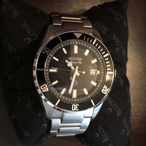 ####SOLD### Bulova Marine Star 98B203 Stainless Steel Black 43mm Dial ...
