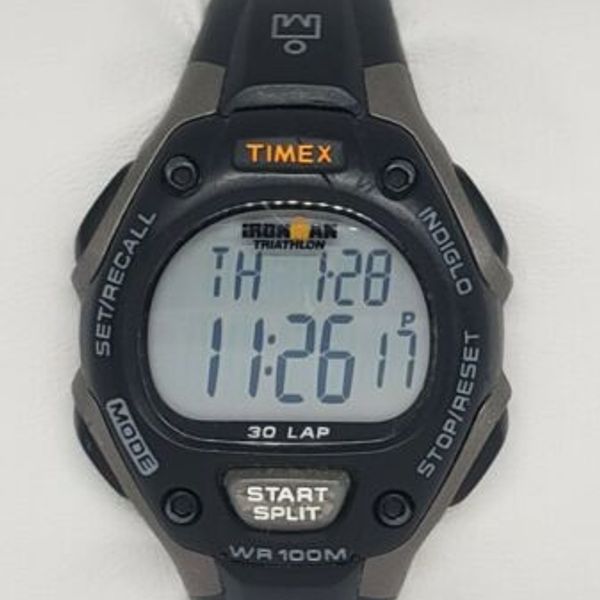 Ladies Timex Ironman Triathlon 30 Lap Indiglo Black Gray Digital Watch B8 | WatchCharts