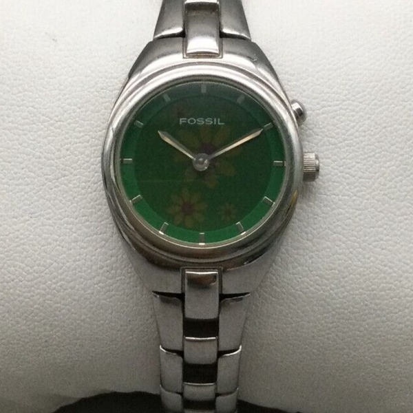 Fossil Big Tic Watch Women 24mm Green Floral Animation ES-9571 New ...
