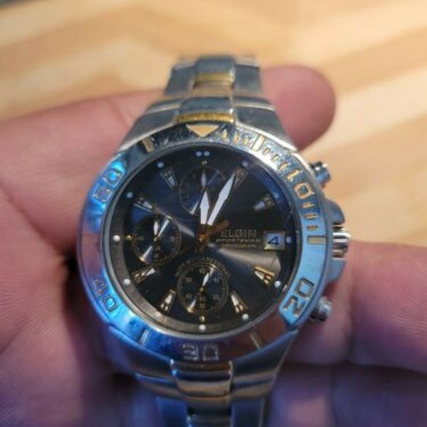 Elgin Sportsman Chronograph Watch FG148 Gold And Chrome Colored new ...