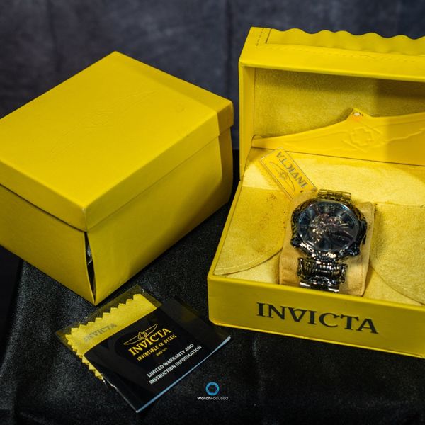 Invicta Artist Skull 50mm Automatic Skeletonized Stainless Steel 50mm ...
