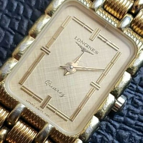 Vintage Ladies Longines Beautiful Dual Tone Lined Dial,+ Weave Dual ...