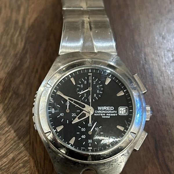 Seiko Wired Menâ s Stainless Steel Chronograph w/ Date V657-0450 New ...