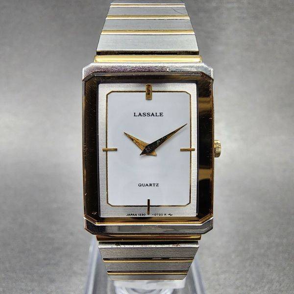 Seiko Lassale Tank Watch Women 18mm Silver Dial Two Tone Rectangle New ...