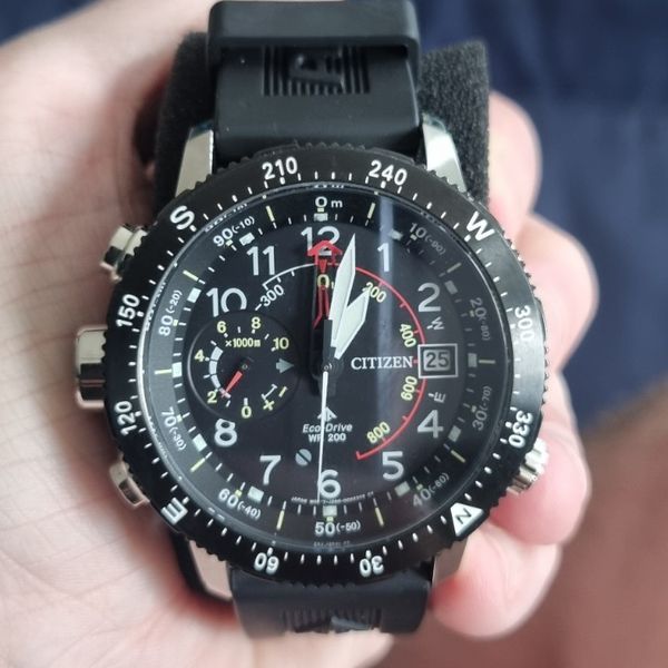CITIZEN Menâ s Eco Drive Promaster Altichron Altimeter Black Rubber ...