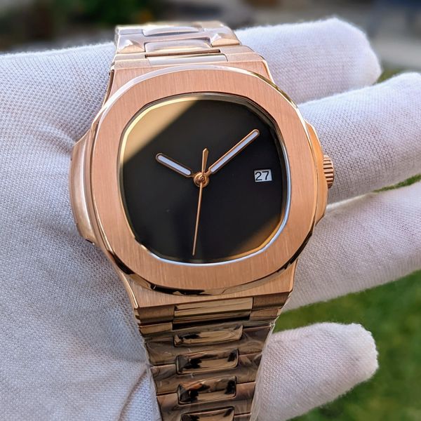 [WTS] Custom Nautilus Mod: Rose Gold Matte Black - Seiko NH35 Auto - Sapphire/Open Caseback ...