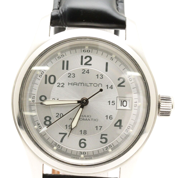 [Near Mint] Hamilton Khaki Field H704450 Automatic Date Watch Silver ...