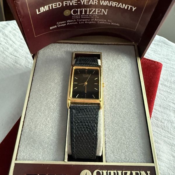 New In Box Vintage 1989 Citizen CQ Tank Quartz Watch | WatchCharts ...