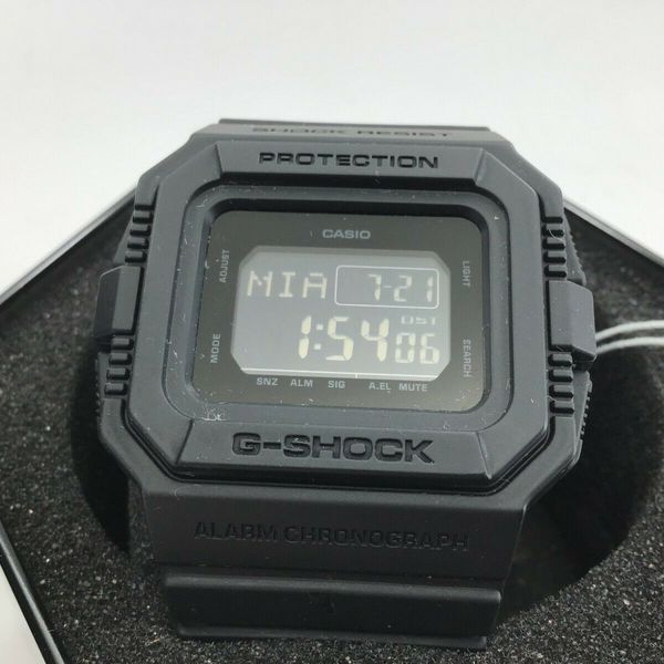 Casio G-Shock All Black Classic MATTE Digital Men's Watch DW-D5500BB ...