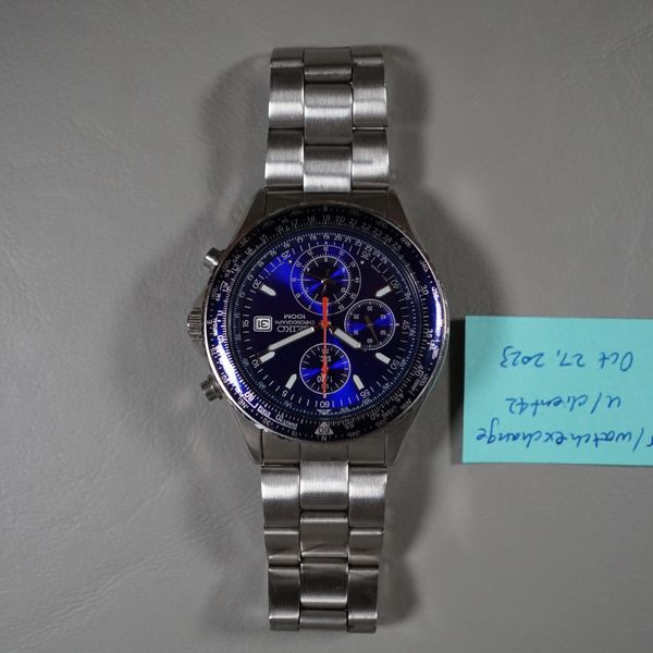 [WTS] Seiko SND255 7T92 Flightmaster Pilot Chronograph Blue Quartz ...