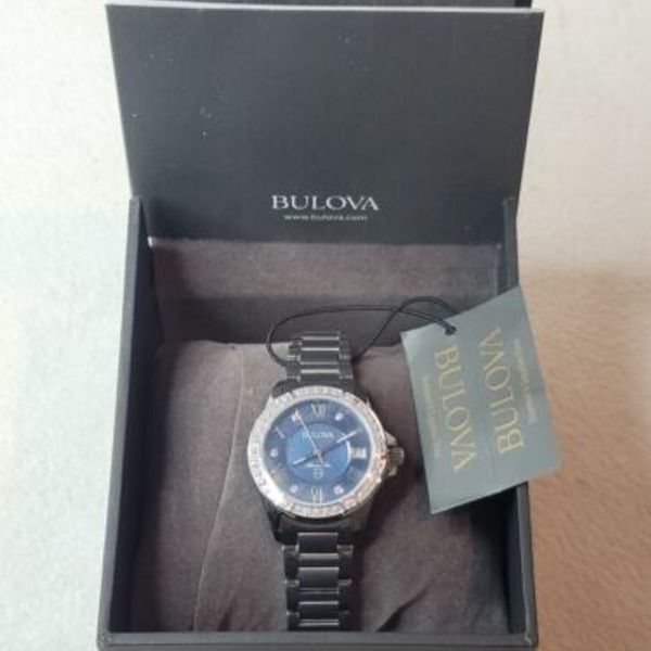 Bulova Marine Star Ladies Diamond MOP Watch 96R215 - NEW | WatchCharts ...