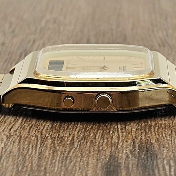 Vintage 80s Casio Watch 309 AQ-340G Analog and Digital Gold Tone ...