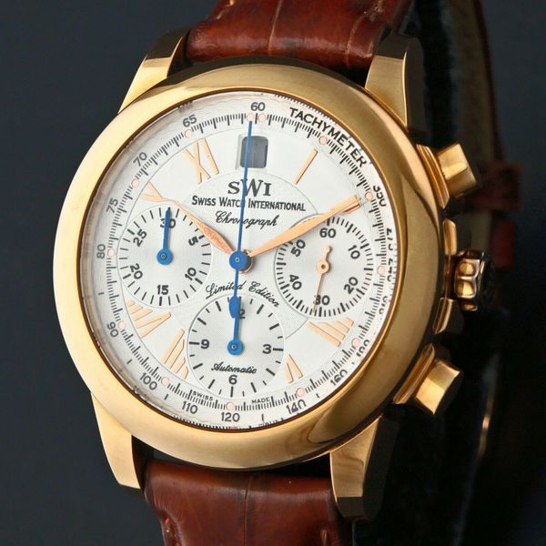 Rare SWI Solid 18K Yellow Gold Limited Edition 28/100 Man's Chronograph ...