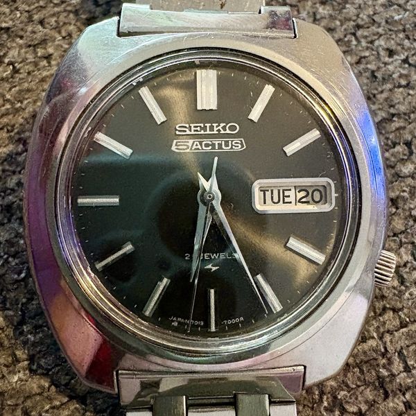Vintage 1969 Original Band Seiko 5 Actus 7019-7000 Gray Dial Automatic Watch Man | WatchCharts ...