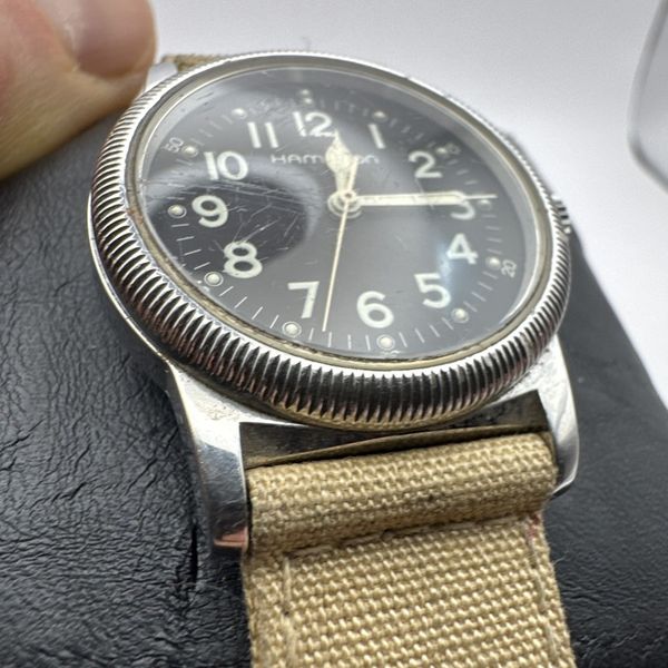 Vintage Hamilton 9715 Military Style Coin Edge Mens Quartz Wristwatch ...