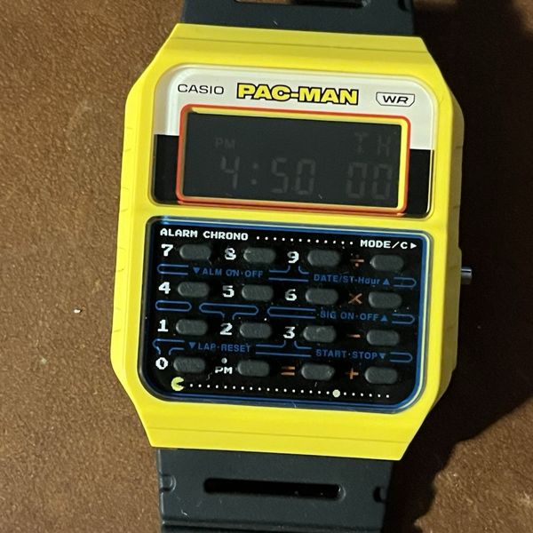 Casio Watch CA-53WPC-1BER Retro X Pac-Man Collection Calculator Digital ...