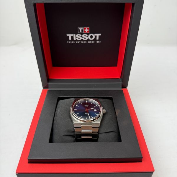(Wi1) Tissot PRX (T137410A) Men's Blue Dial Stainless Steel Quartz ...