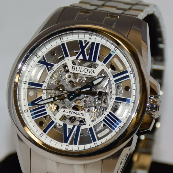 Bulova Automatic C8601303 Mechanical Gunmetal Skeleton Dial Watch ...