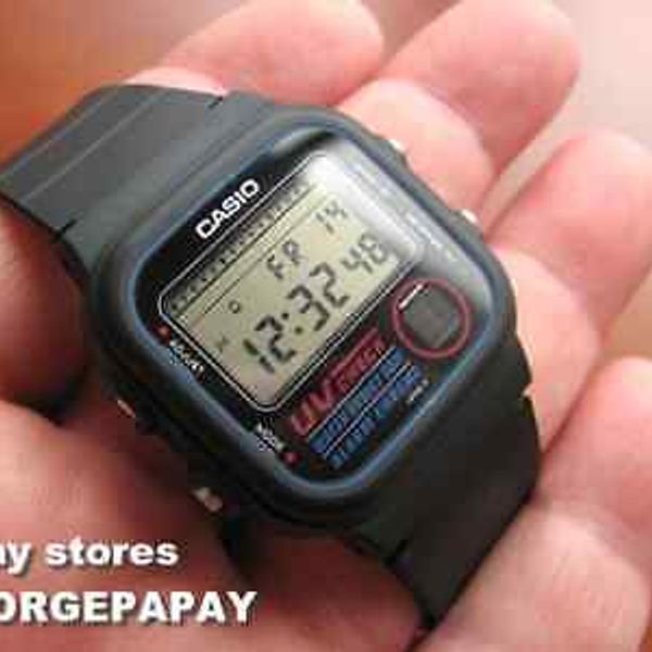 NEW NOS Vintage 1987 CASIO ???? UV-100 [508] UV radiant sensor LCD ...