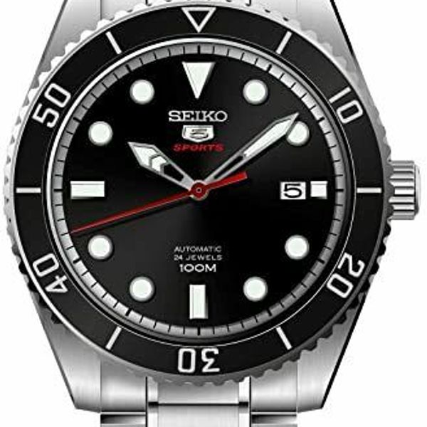 SEIKO MEN 100M AUTOMATIC SPORT WATCH SRPB91K1 RARE BLACK DIAL MODEL ...