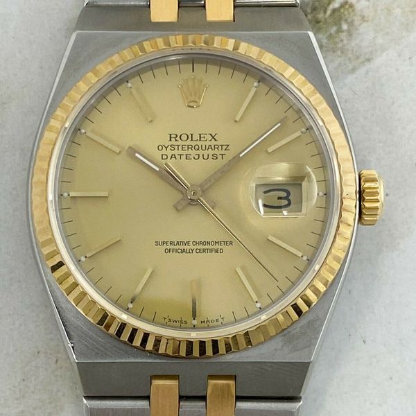Vintage Rolex Oysterquartz DateJust Wristwatch Two-Tone Ref. 17013 NR ...