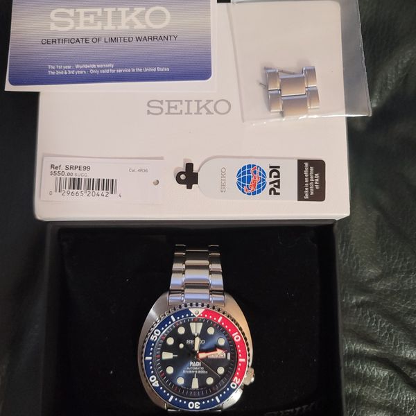Seiko Prospex PADI Automatic Stainless Steel Men's Diver's Watch SRPE99 ...