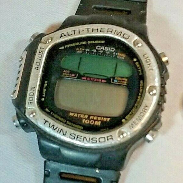 1992 Vintage CASIO ALT-6100 (950) Japan Alti-Thermo Twin Sensor 47mm ...