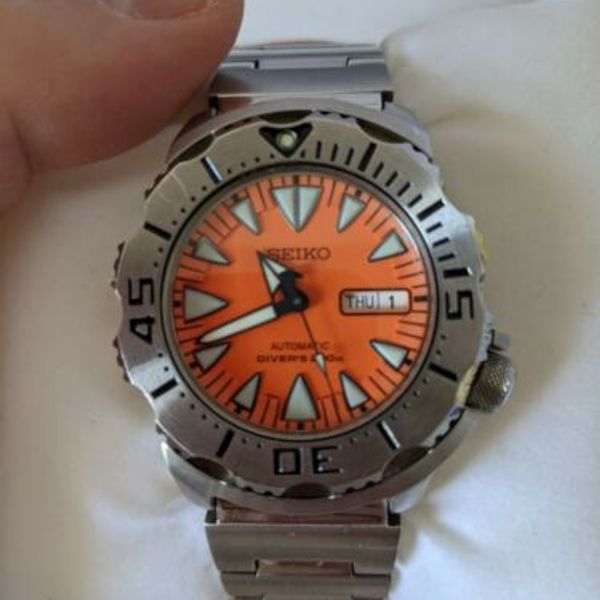 Seiko SRP309 Orange Monster 2nd Gen. Box & links | WatchCharts Marketplace