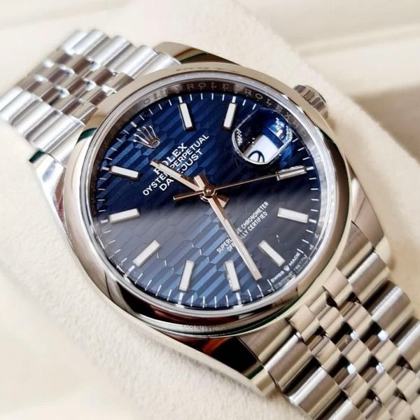 (RARE) BNIB Rolex Datejust 36 Blue Fluted Motif Dial | WatchCharts ...