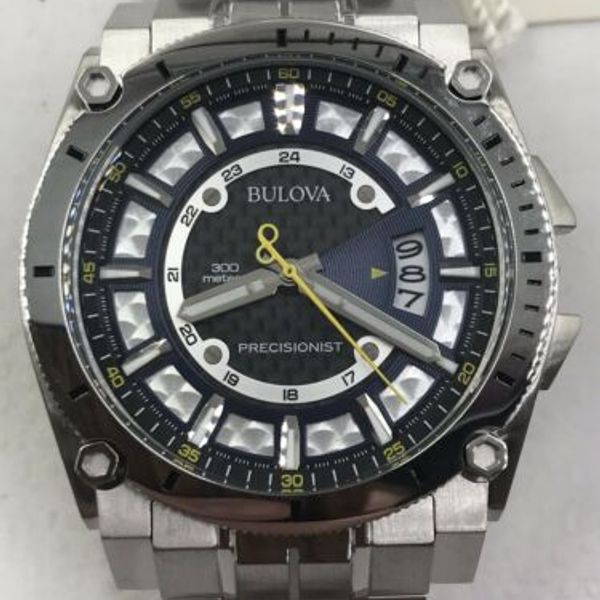 Mens Bulova Precisionist Stainless Steel $599 Watch C8601079 For Repair ...