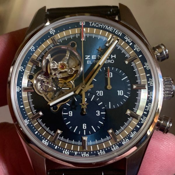 [WTS] Zenith Chronomaster El Primero Open Heart Blue Dial | WatchCharts ...