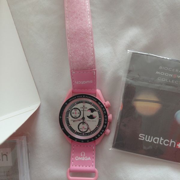 Omega Swatch Moonswatch Mission To The Pink Moonphase Moon ð ...