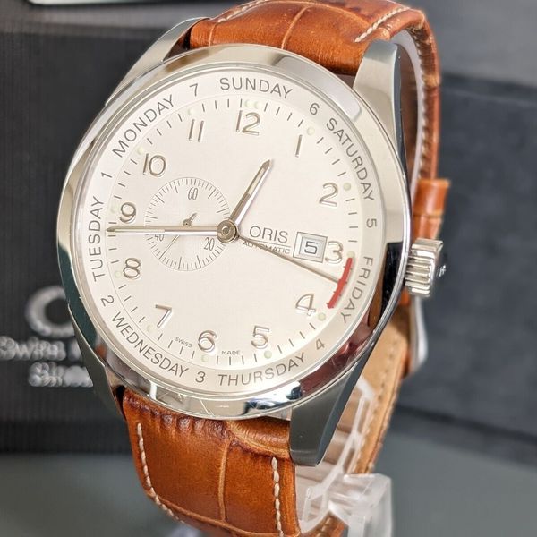 ORIS 7529 Pointer Date XXL Small Seconds White Dial Automatic Cal 645 44 mm | WatchCharts ...